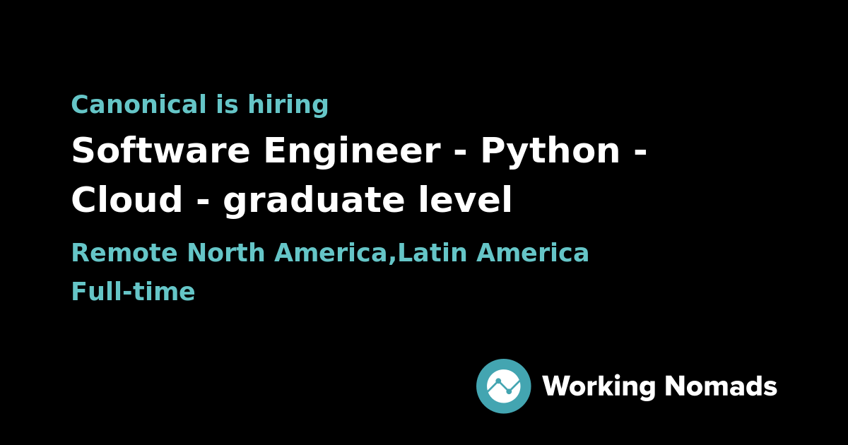 Software Engineer - Python - Cloud - graduate level at Canonical ...